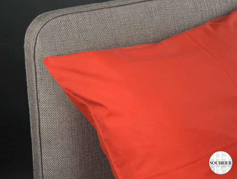 Paire de draps tergal brique Soubrier - Louer Tissus Drap XXe